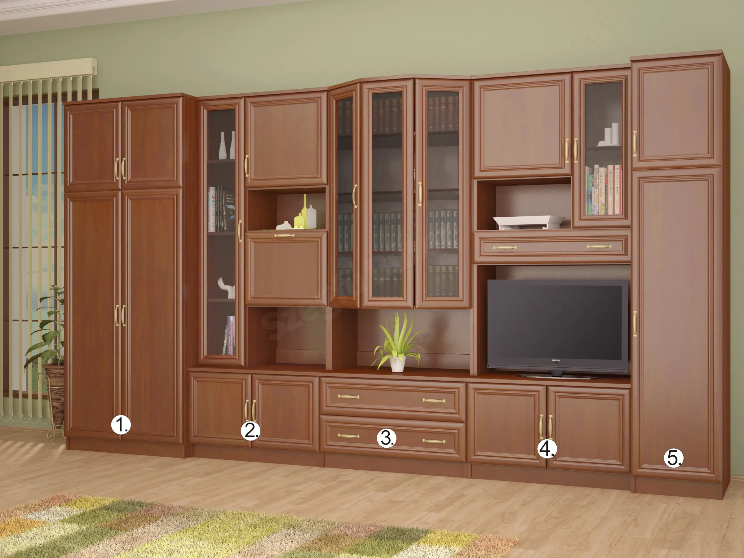 Baron szekrénysor, 2. elem: Üveges báros - Szekrénysorok elemenként ...